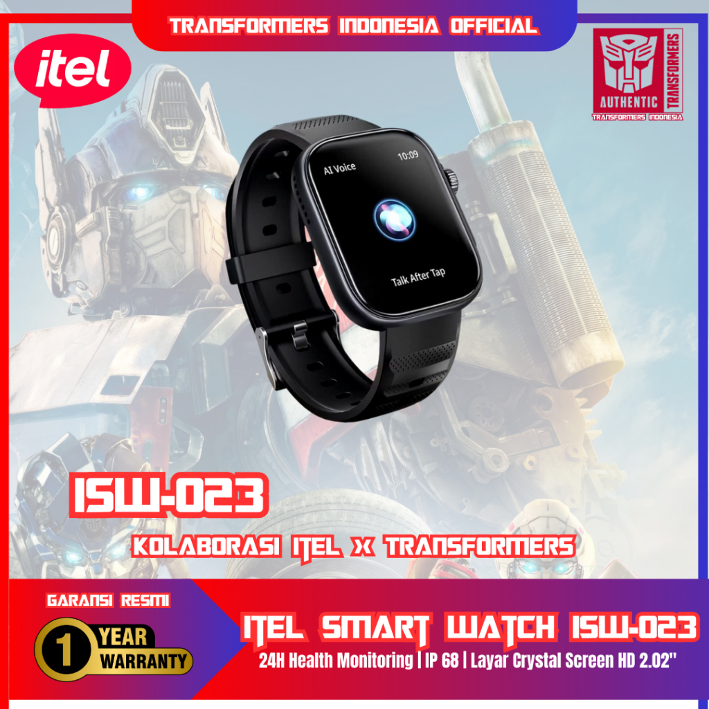 Jual Official itel Smart Watch ISW-O23 3 Active | Tahan Air IP68 100 Mode Olahraga SpO2 Telepon ...