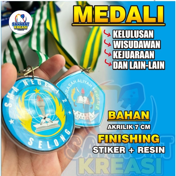 Jual MEDALI wisuda custom akrilik RESIN 1 SISI / MEDALI KELULUSAN ...