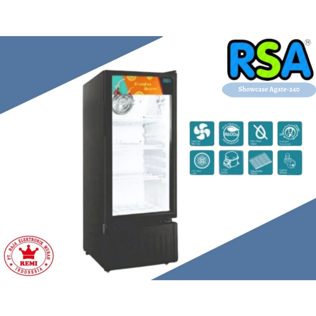 Jual RSA AGATE 240 SHOWCASE DISPLAY 4 RAK 222 LITER | Shopee Indonesia