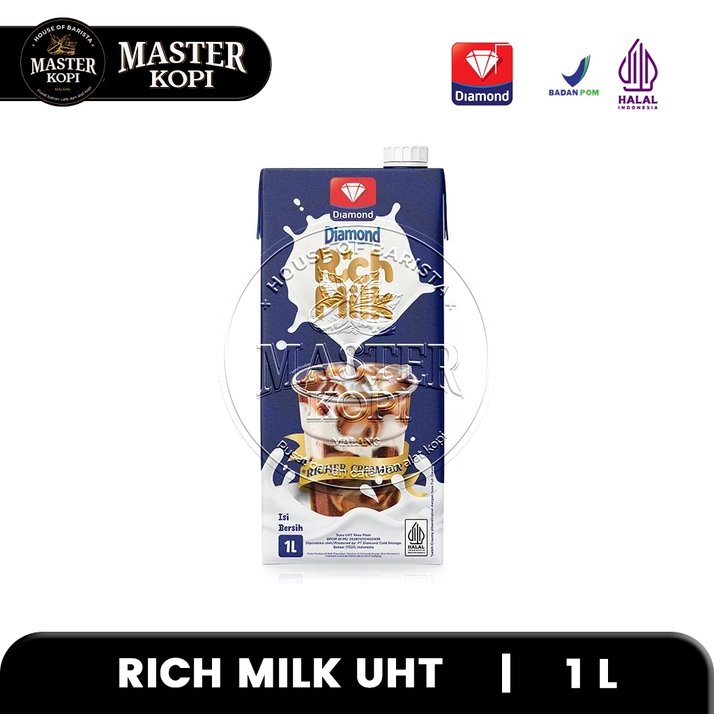 Jual DIAMOND RICH MILK 1L Gold Creamy UHT Susu Krimer Rasa Plain ...