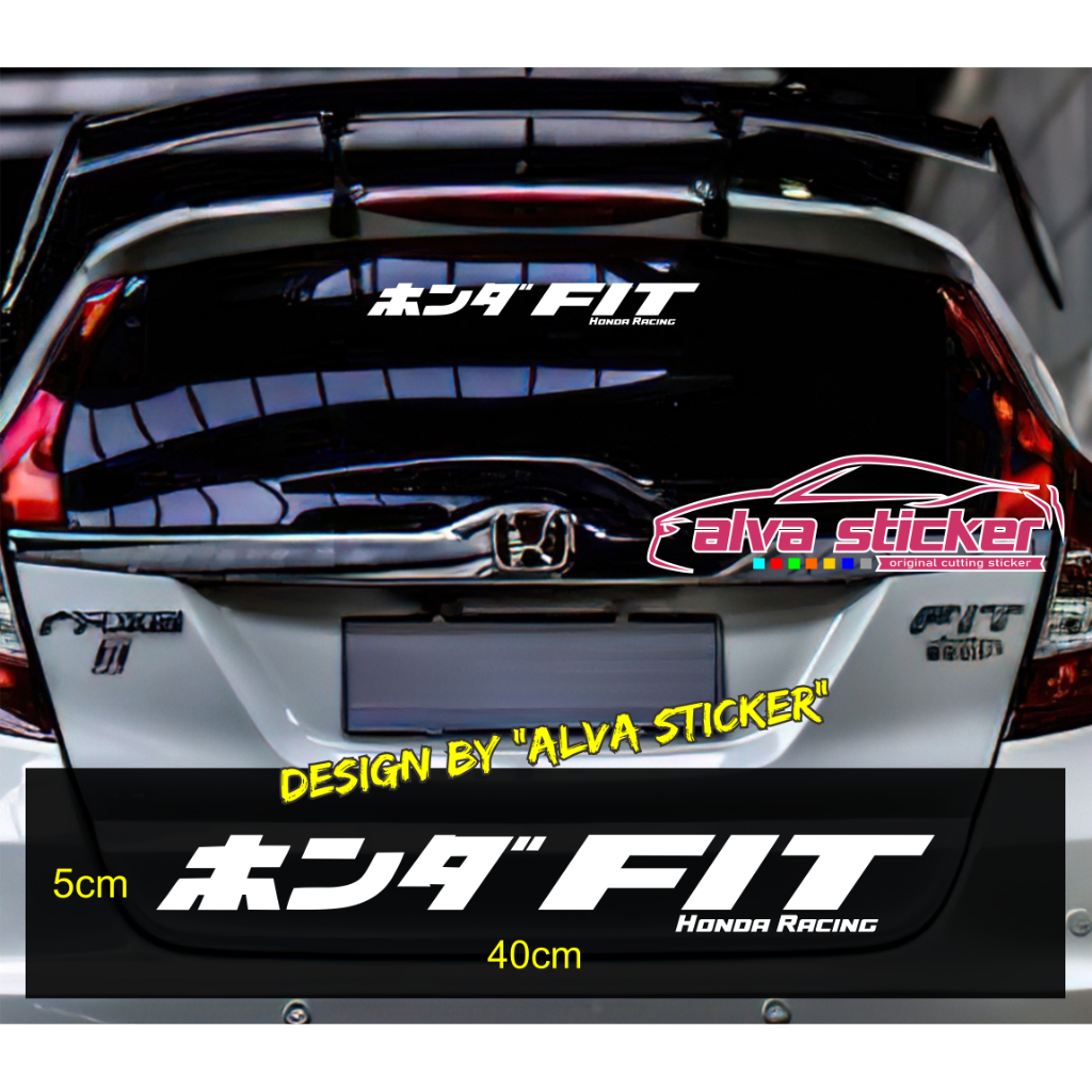 Jual sticker stiker honda fit kanji stiker kaca belakang mobil honda ...