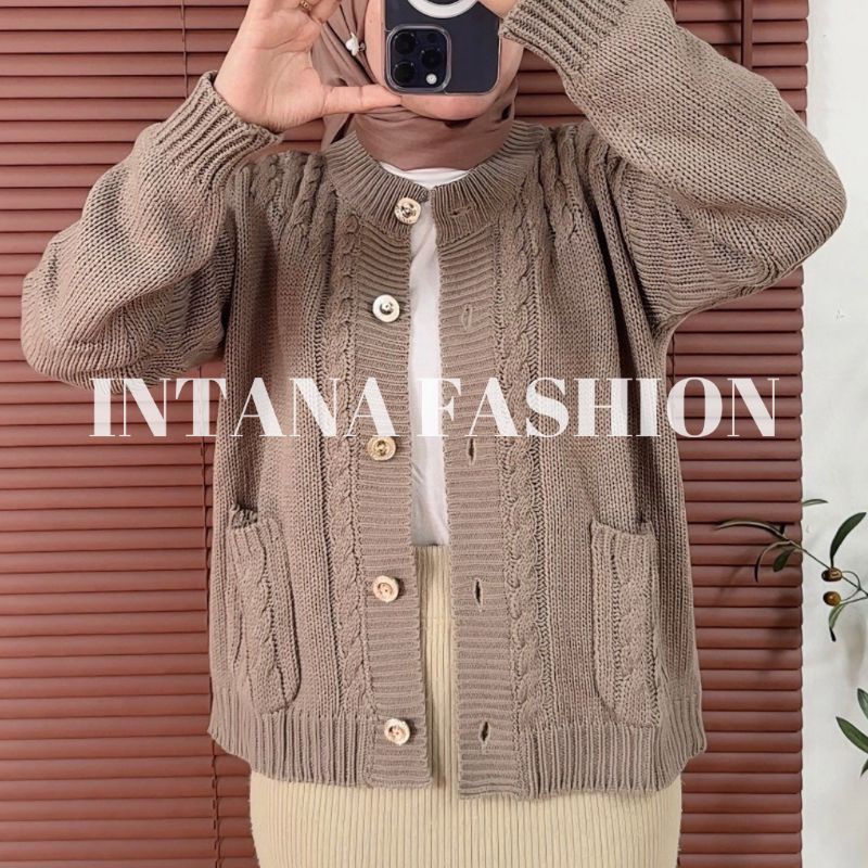 Jual [Intana Fashion] Xavierra Cardi Cable Knitwear Premium Rajut ...