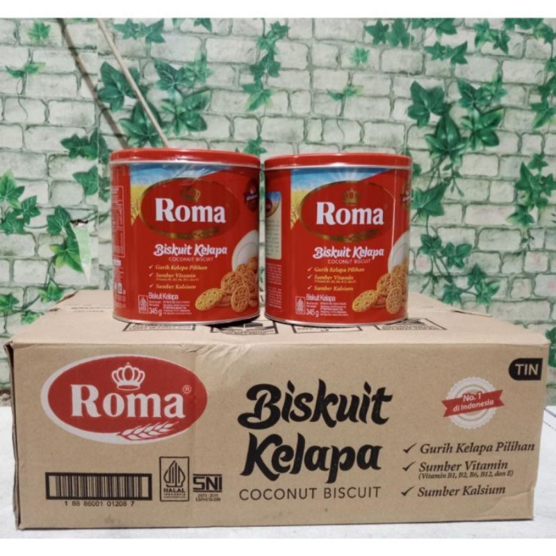 Jual ROMA BISKUIT KELAPA KALENG 1 DUS ISI 6 PCS @345 g | Shopee Indonesia