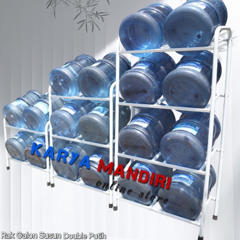 Jual Rak Galon Susun Double Besi Kuat Dan Kokoh 4 susun / 3 susun / 2 ...