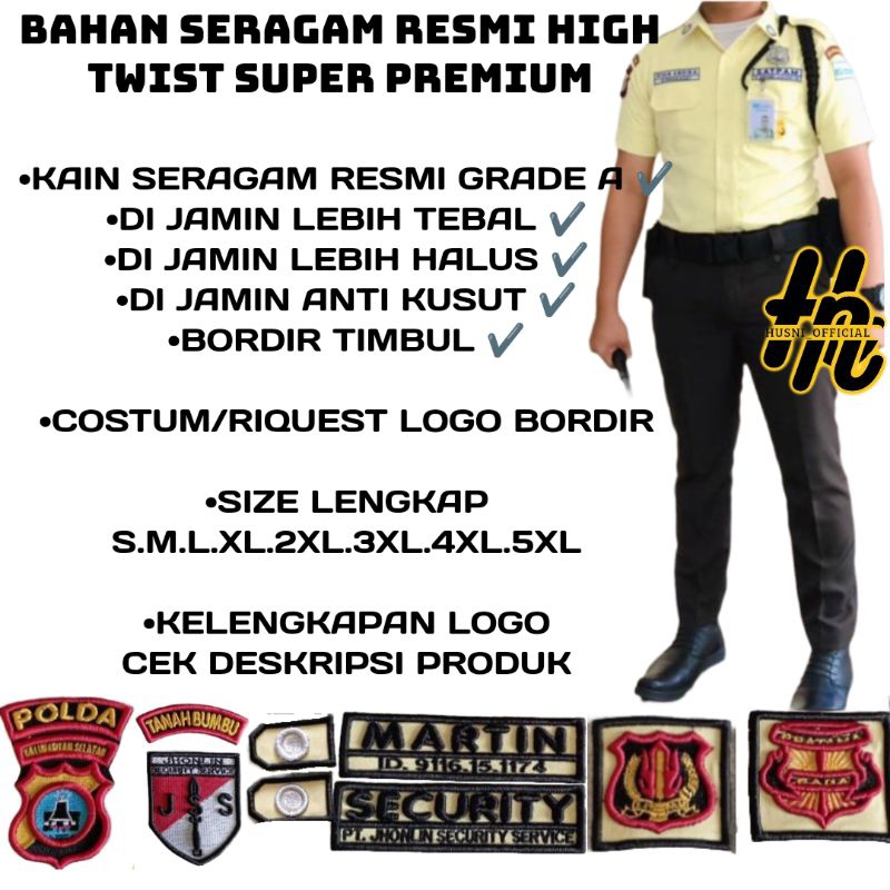 Jual SERAGAM SATPAM CREAM BAHAN TWIST/SERAGAM DINAS PDH SATPAM TEBAL ...