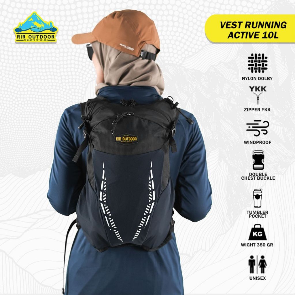 Jual TAS HYDROPACK RIR OUTDOOR ACTIVE 10L TAS RUNNING VEST RUNNING PACK ...