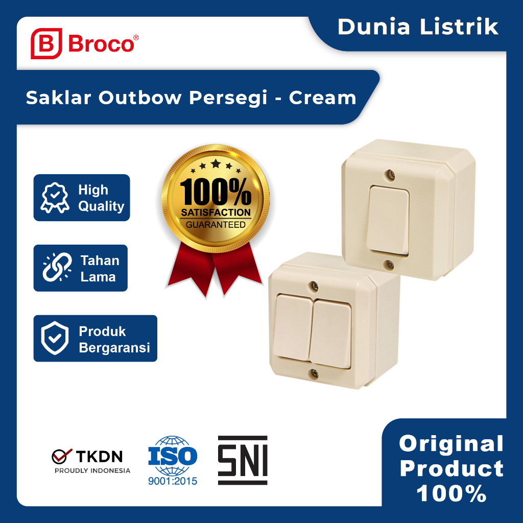 Jual Saklar Engkel Seri Outbow Persegi Cream - Broco | Shopee Indonesia
