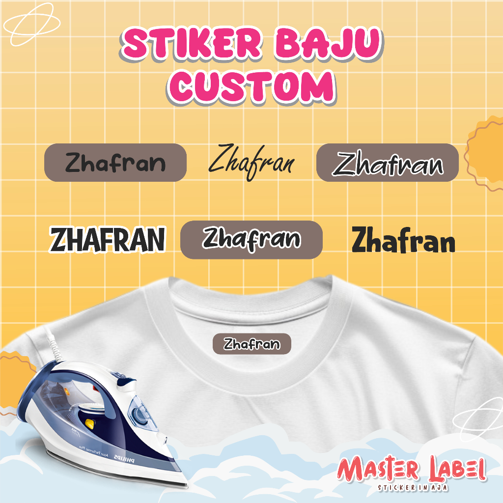 Jual STIKER KAIN CUSTOM NAMA STIKER BAJU FREE CUSTOM NAMA | Shopee ...