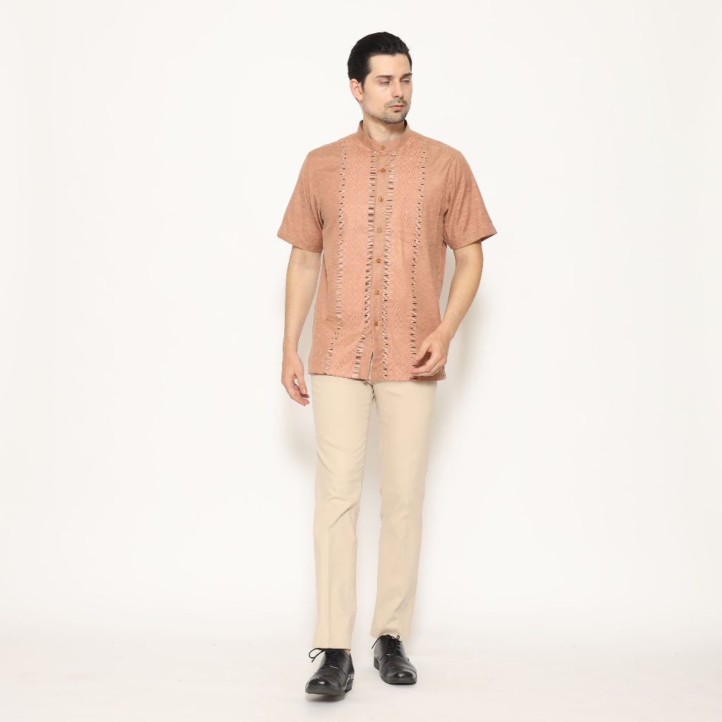 Jual Gianni Visentin Kemeja Koko Lengan Pendek Regular Fit Pria - Merah ...