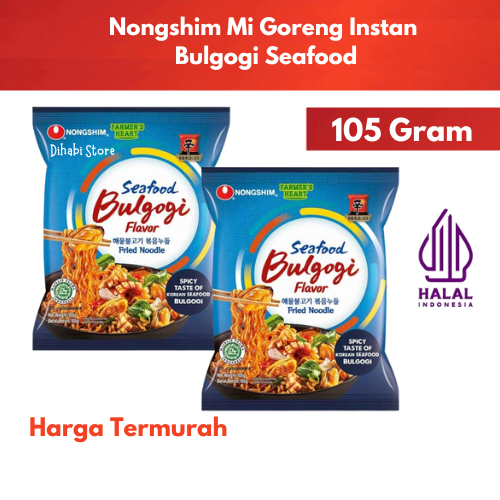 Jual Nongshim Bulgogi Seafood Mie Instan Goreng Korea Biru 105 Gram ...