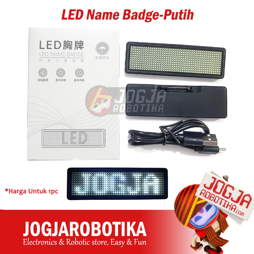 Jual LED Name Badge Papan Nama Name Tag LED Berjalan-Putih | Shopee Indonesia