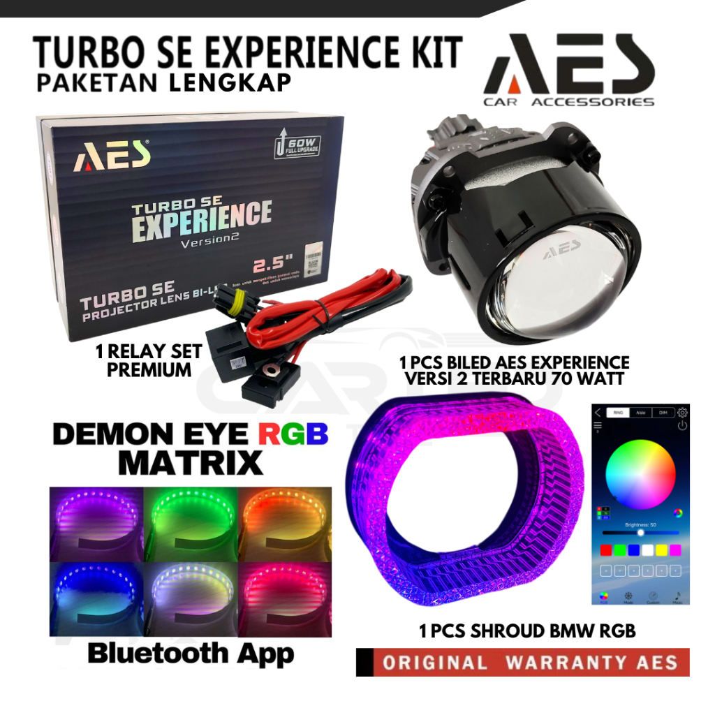 Jual PAKET BILED AES EXPERIENCE VERSI 1, VERSI 2, TURBO SE 70 WATT ...