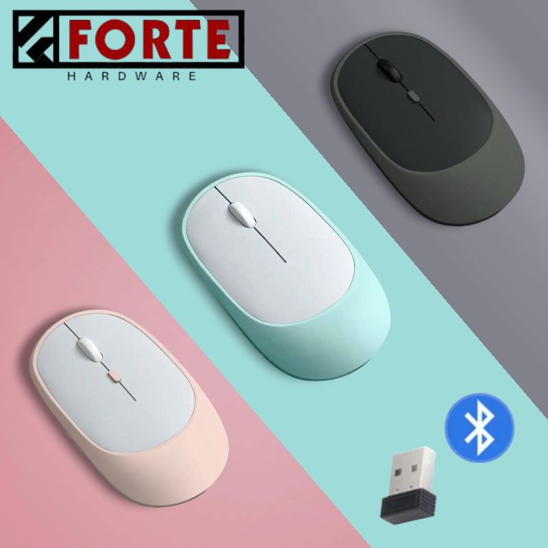 Jual FORTE Mouse Bluetooth Wireless Dual Mode Silent Click Slim ...