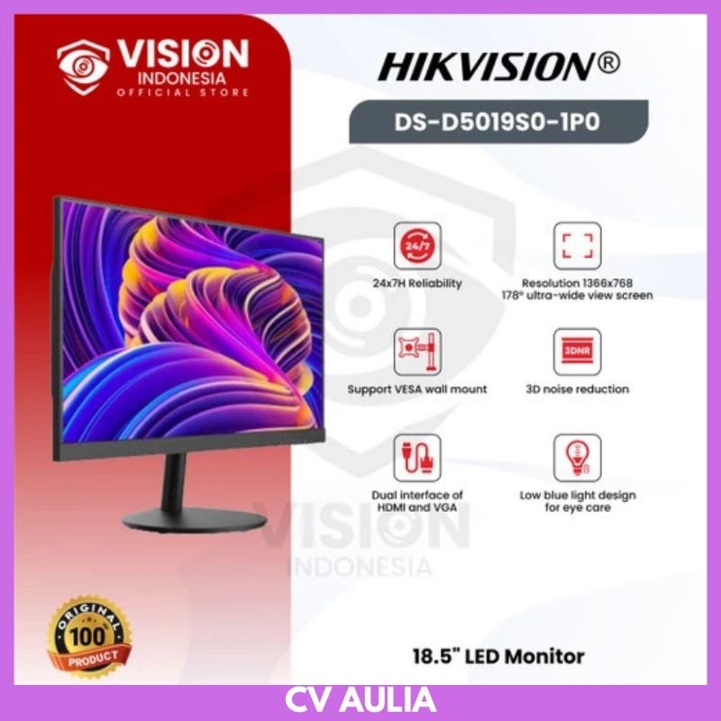 Jual HIKVISION LED LCD DS-D5019S0-1P0 18.5 INCH HD MONITOR 19 INCH ...
