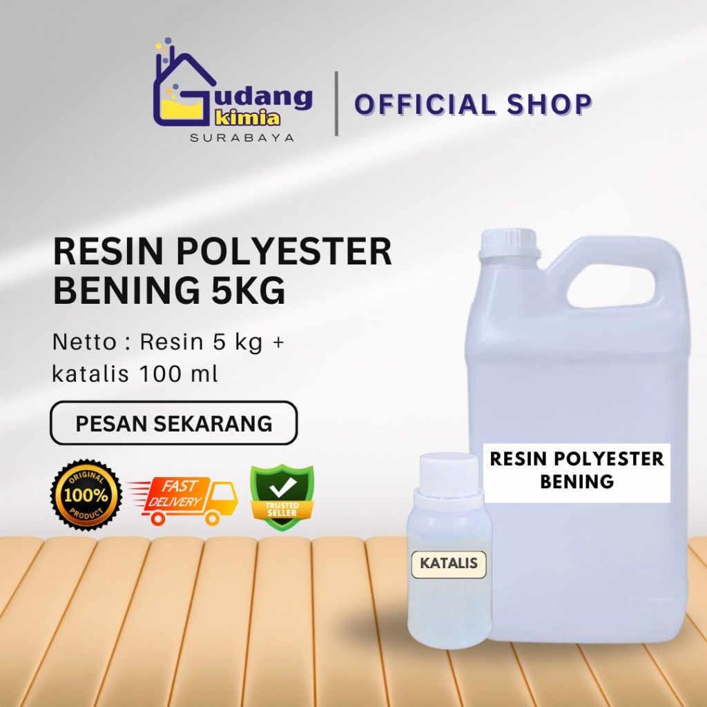 Jual Resin Bening / Resin Poly-ester Bening 5 Kg + Katalis 100 ml ...