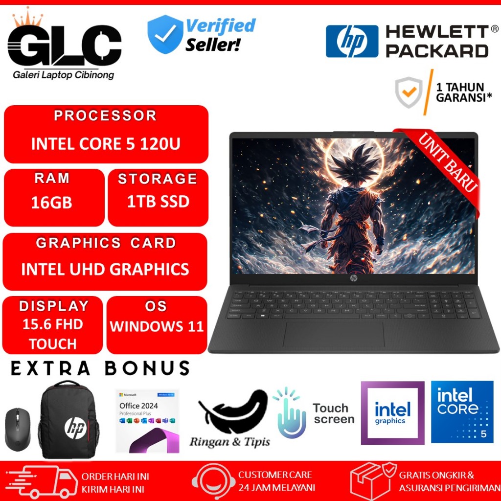 Jual Laptop Touchscreen HP 15 Intel Core 5 120U 16GB 512GB SSD 15" inch ...