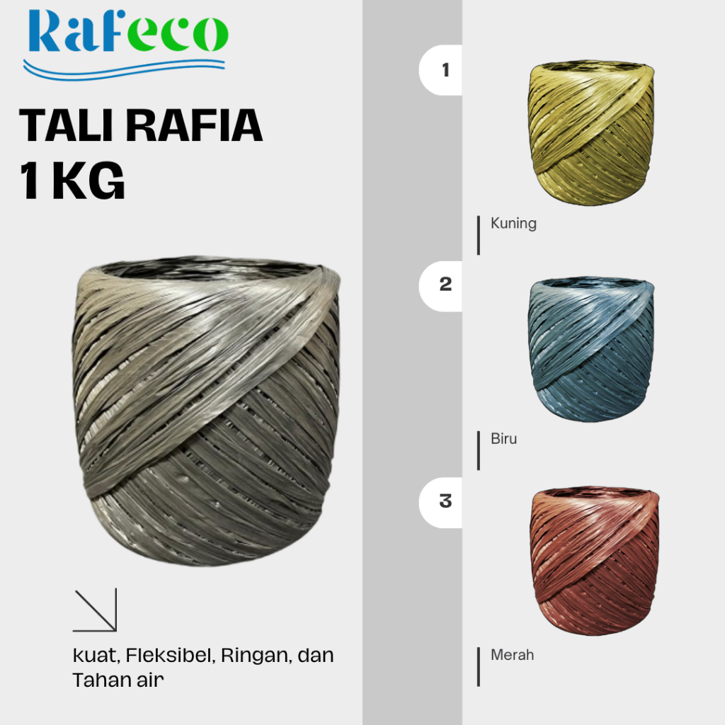 Jual Rafeco - Tali Rafia 1kg Gulungan Padat Super Panjang, Kuat, dan ...