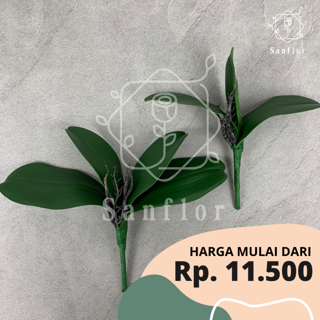 Jual DAUN ANGGREK PREMIUM/ DAUN ARTIFICIAL/ TANAMAN HIAS/ DEKORASI ...