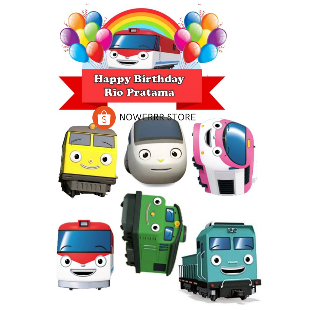 Jual TOPPER CAKE TITIPO TRAIN FREE CUSTOM NAMA | HIASAN KUE ULTAH TEMA ...