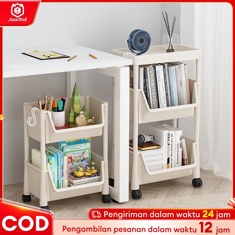 Jual Rak Buku dengan Roda Rak Buku Susun Serbaguna Tempat Rak Portable ...