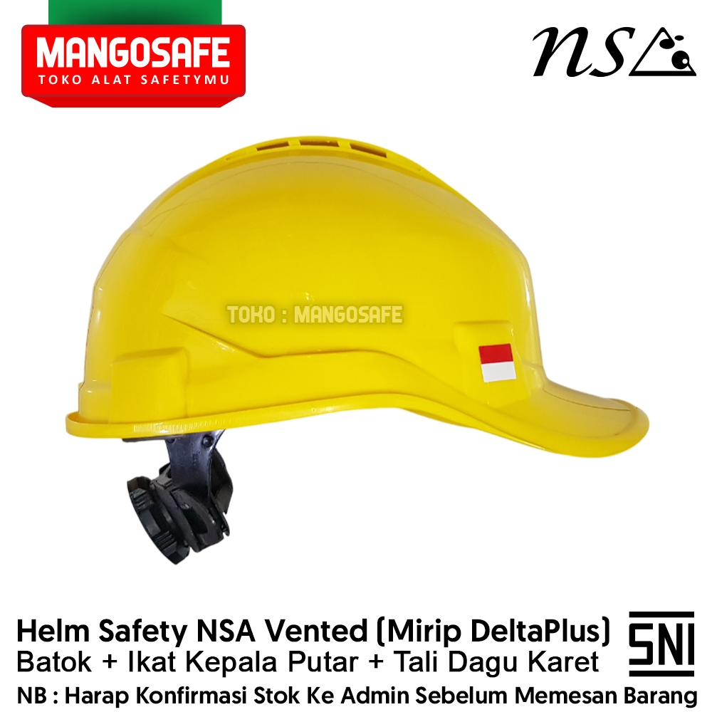 Jual Helm Safety NSA Vented Kuning mirip Deltaplus / Helm Proyek SNI ...