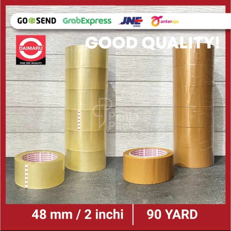 Jual Lakban Selotip [ DAIMARU ] 48 mm / 2 inchi X 90 yard - Bening / Coklat | Shopee Indonesia
