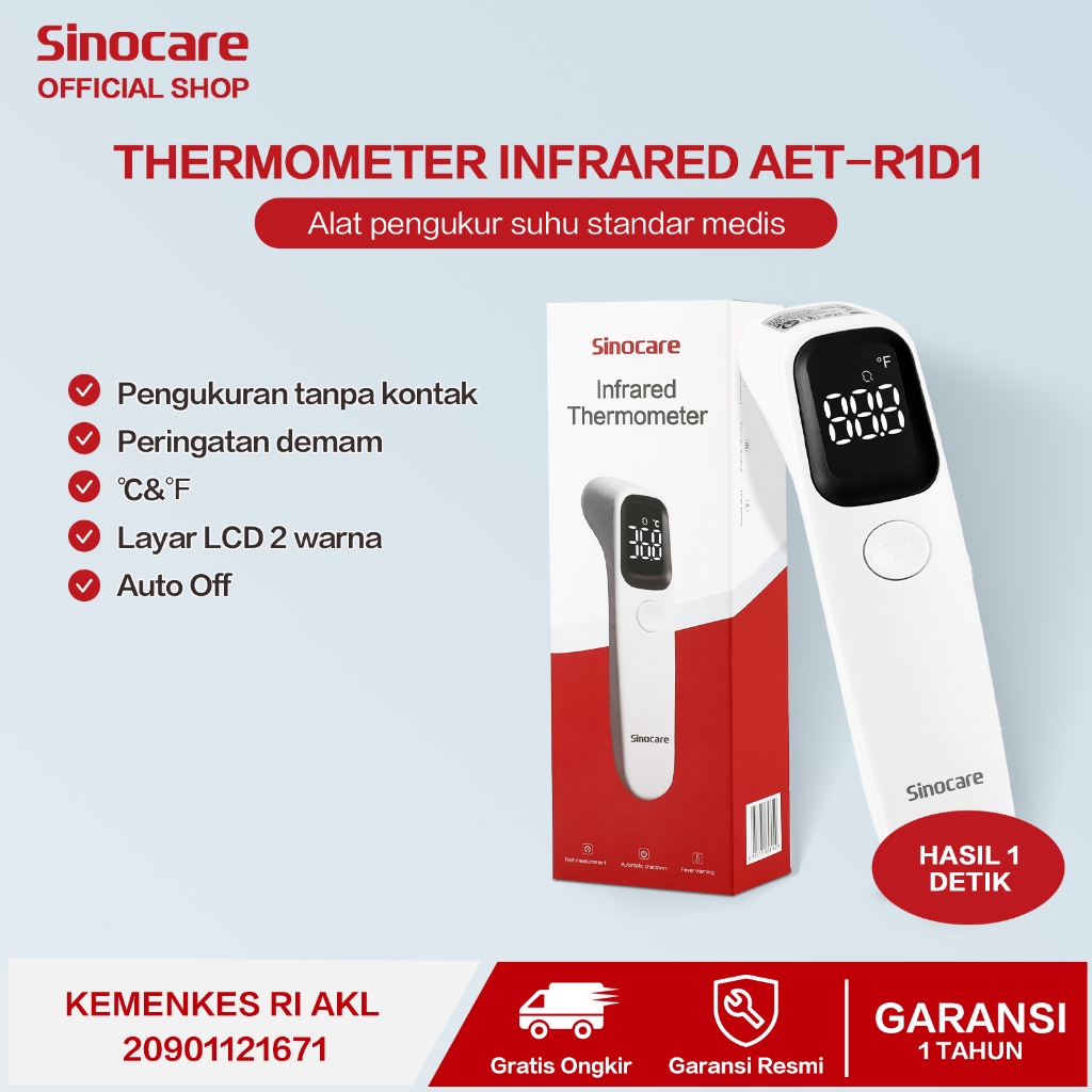 Jual Sinocare Thermometer Infrared Termometer Digital Bayi AET-R1D1 ...