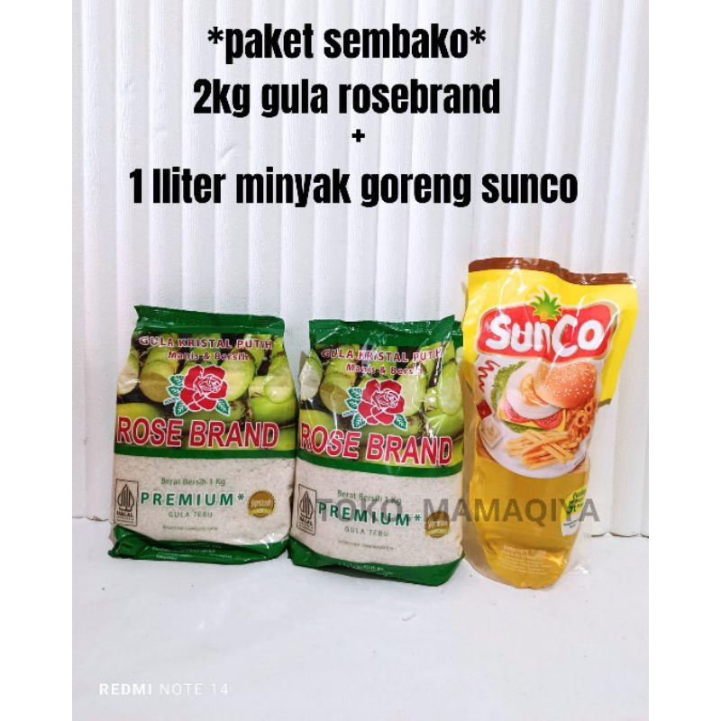 Jual Paket sembako murah minyak sunco 1 liter + 2 kg gula pasir ...