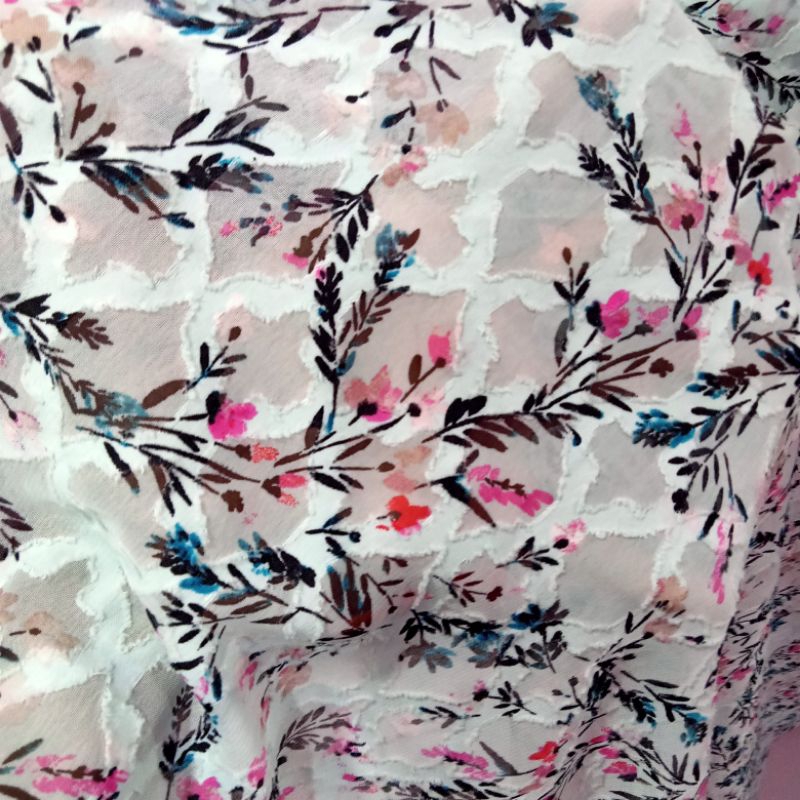 Jual Kain Sifon Uragiri Motif Bunga Import - Kain Sifon Citru Korea ...