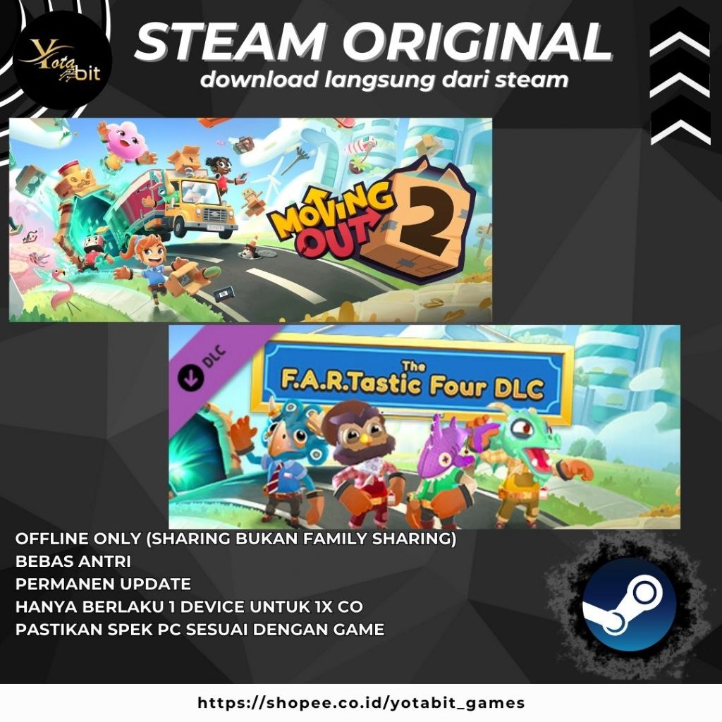 Jual Moving Out 2 + DLC Moving Out 2 FARTastic Four PC Game Sharing ...