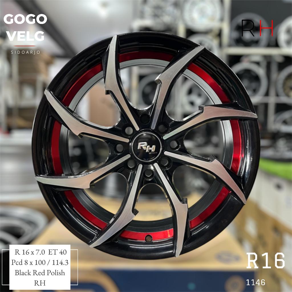 Jual Velg Mobil R16 Racing PCD 8X100/114,3 Lebar7 ET40 Black Red polish ...