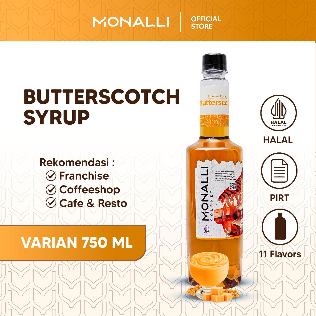 Jual Monalli Syrup - 750 mL Butterscotch Syrup / Sirup Butterscotch ...