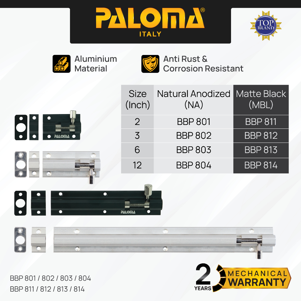 Jual PALOMA Barrel Bolt Slot Jendela Pintu Grendel Gerendel Window Door ...