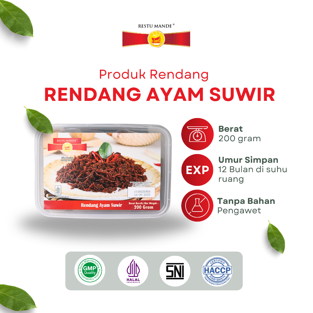 Jual Restu Mande Rendang Suir Ayam 200gram | Shopee Indonesia
