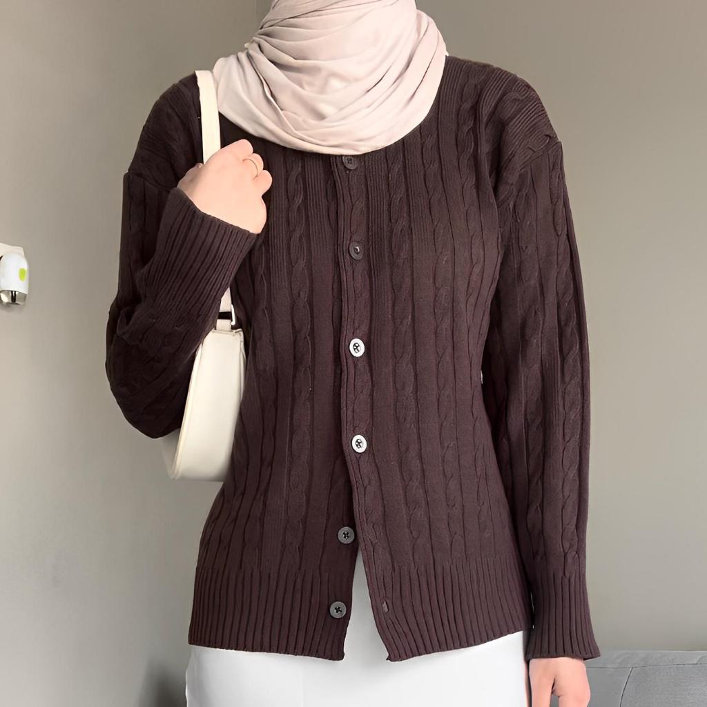 Jual Claire Cardigan Cable Rajut Premium/ Cardigan Rjut Wanita ...