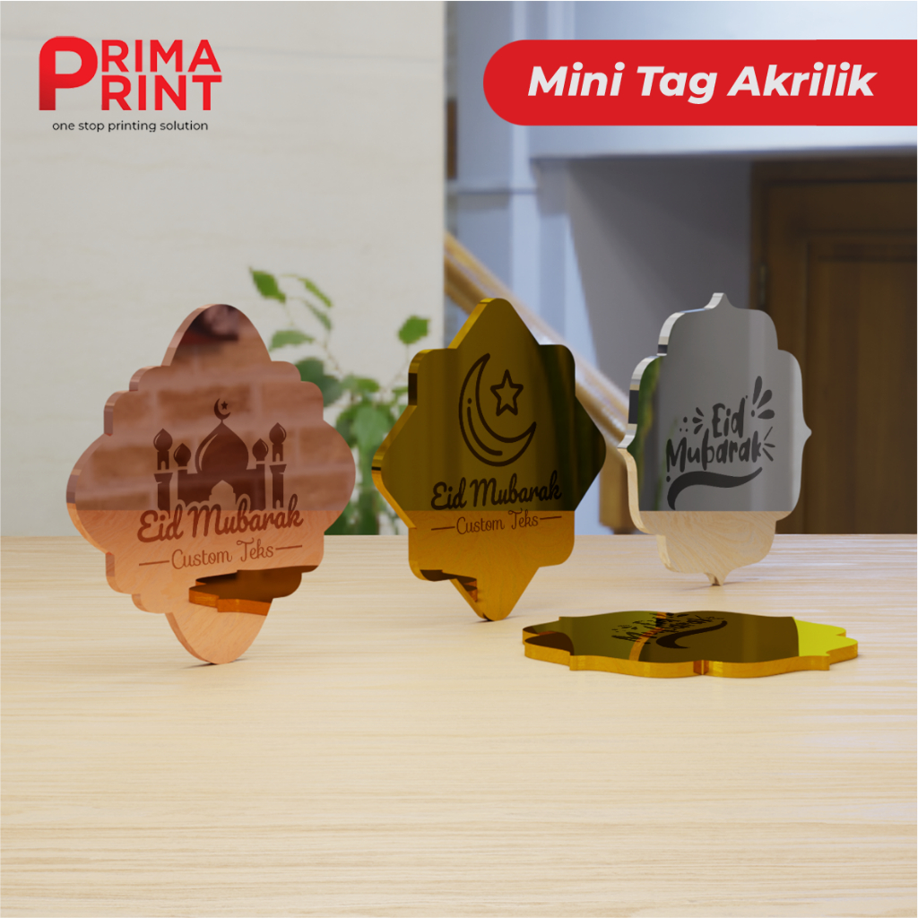 Jual Mini Tag Akrilik Cermin - Mirror Acrylic Eid Mubarak Custom Laser ...