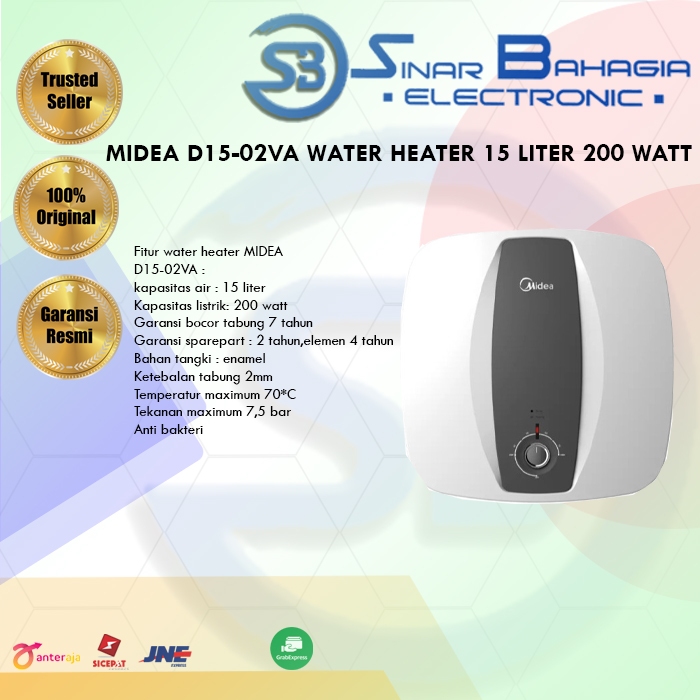 Jual MIDEA D15-02VA WATER HEATER 15 LITER 200 WATT (NEW) (KHUSUS BANDUNG) HARGA UNIT ONLY ...