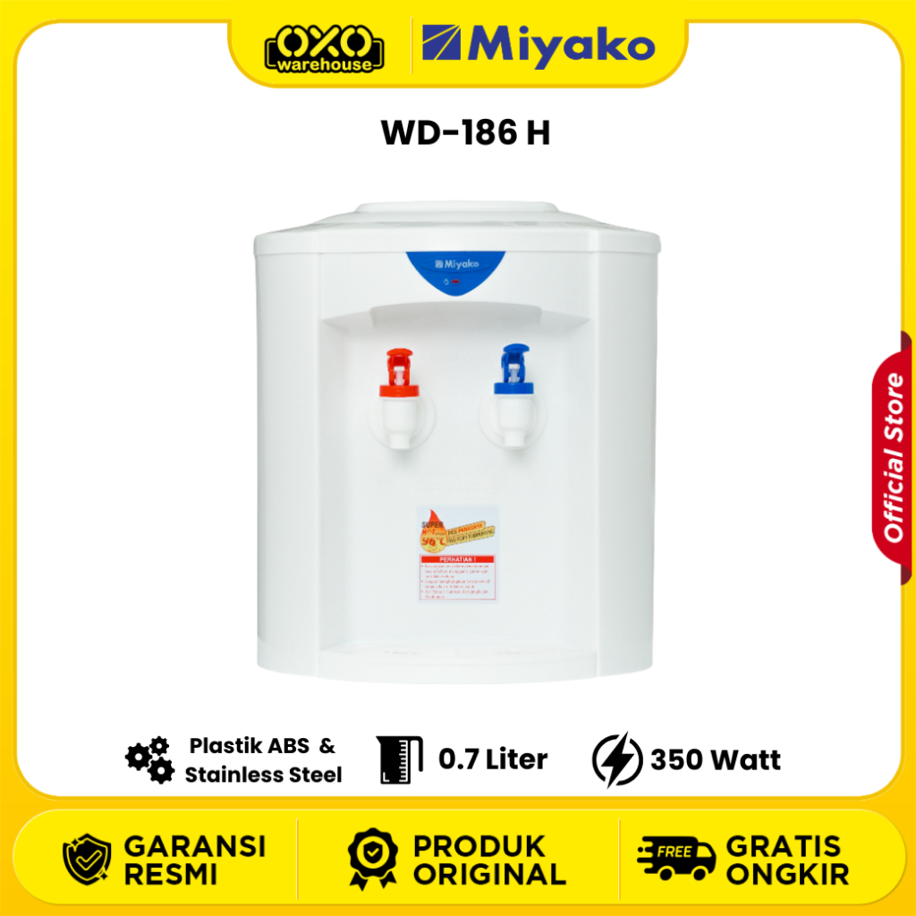 Jual Miyako Dispenser WD-186 H Pemanas Air Praktis & Efisien Low Watt ...