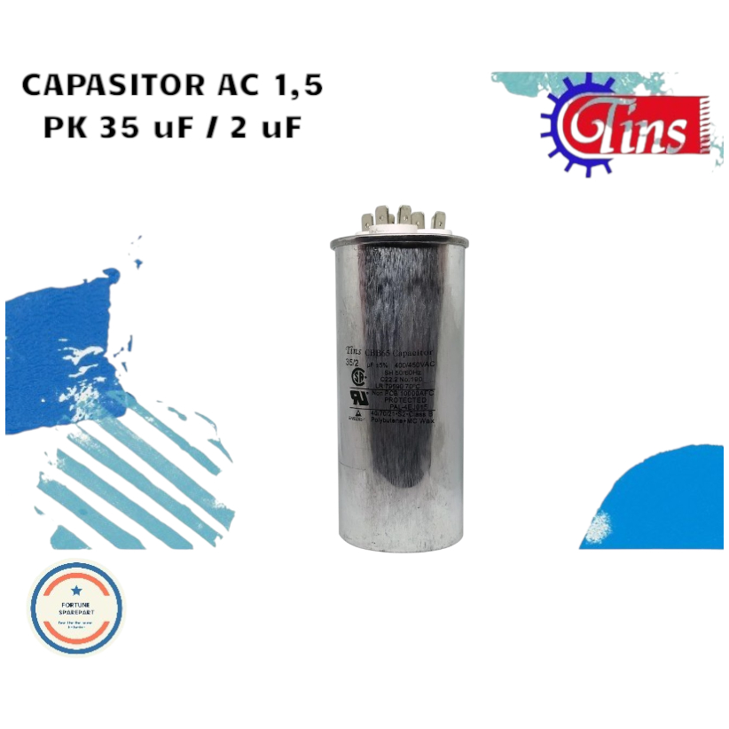 Jual KAPASITOR AC LG 3 KAKI 35 + 2 UF UNTUK AC UKURAN 1,5 PK BODY ALUMINIUM MEREK TINS | Shopee ...
