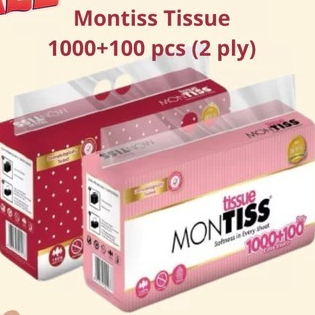 Jual Montiss Facial Tissue 1000 sheets + bonus 100 sheets (2 ply ...