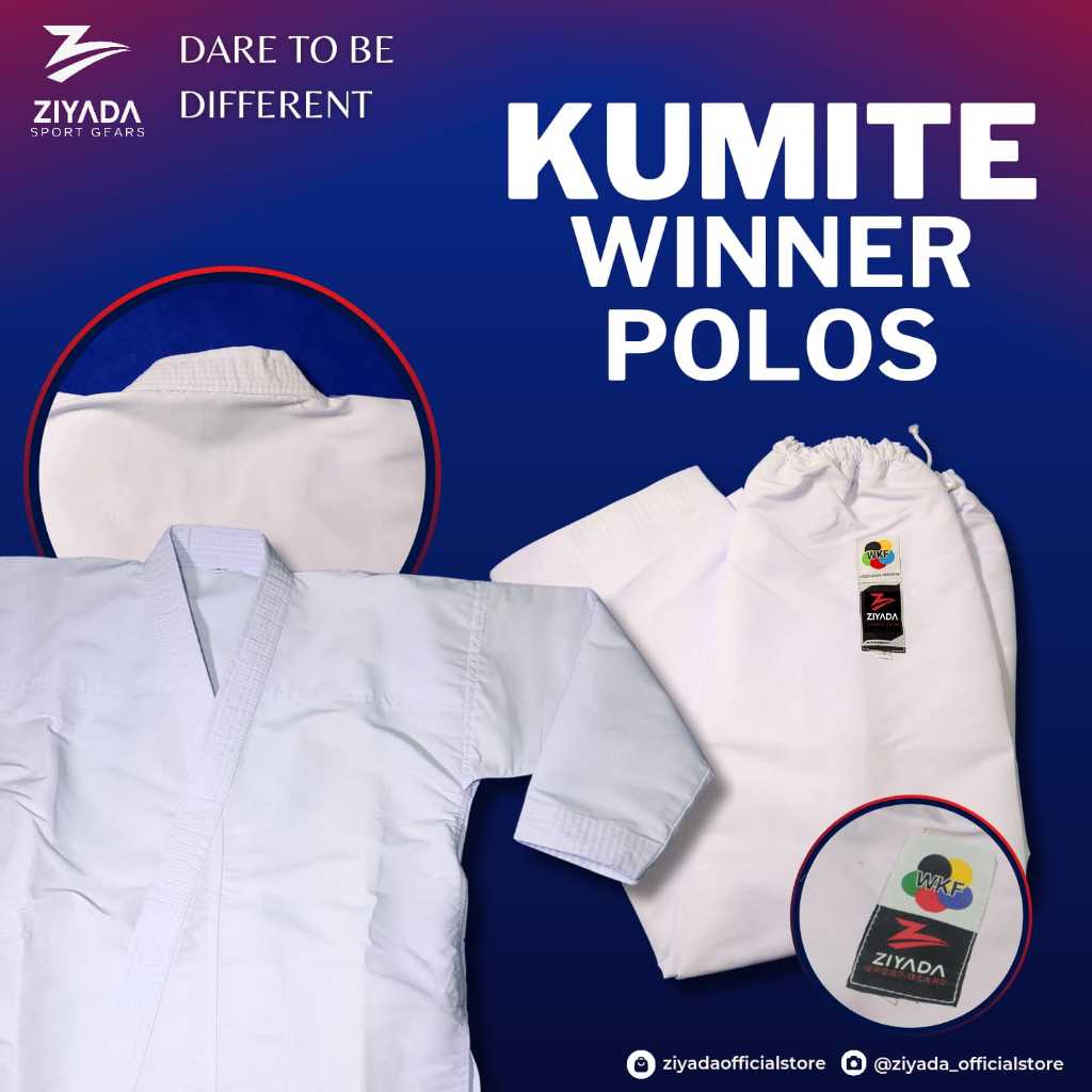 Jual Baju Karate Kumite ZYD WINNER/TeGi 3 Polos Merek Ziyada | Shopee ...