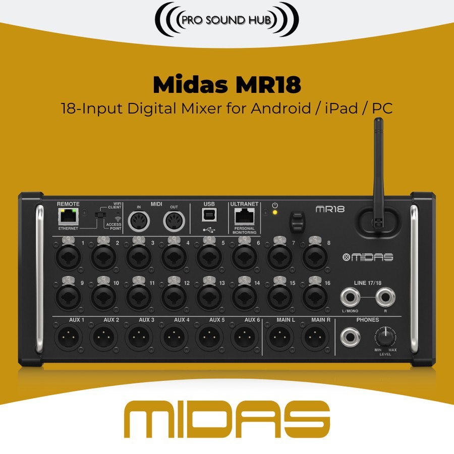 Jual MIDAS MR18 MR 18 ORIGINAL MIXER DIGITAL Rackmount 18 Input ...