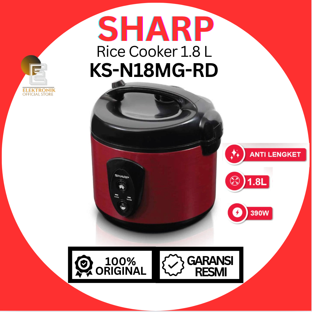 Jual SHARP RICE COOKER 1.8 Liter KS-N18MG-RD / KSN18MG MAGIC COM/MAGIC ...