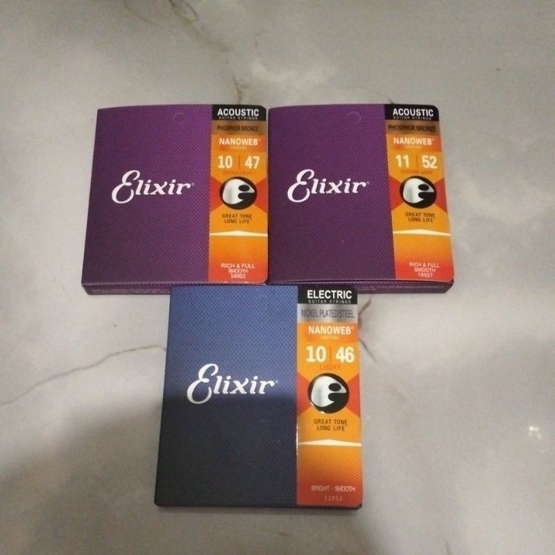 Jual satu set senar gitar elixir akustik elektrik | Shopee Indonesia