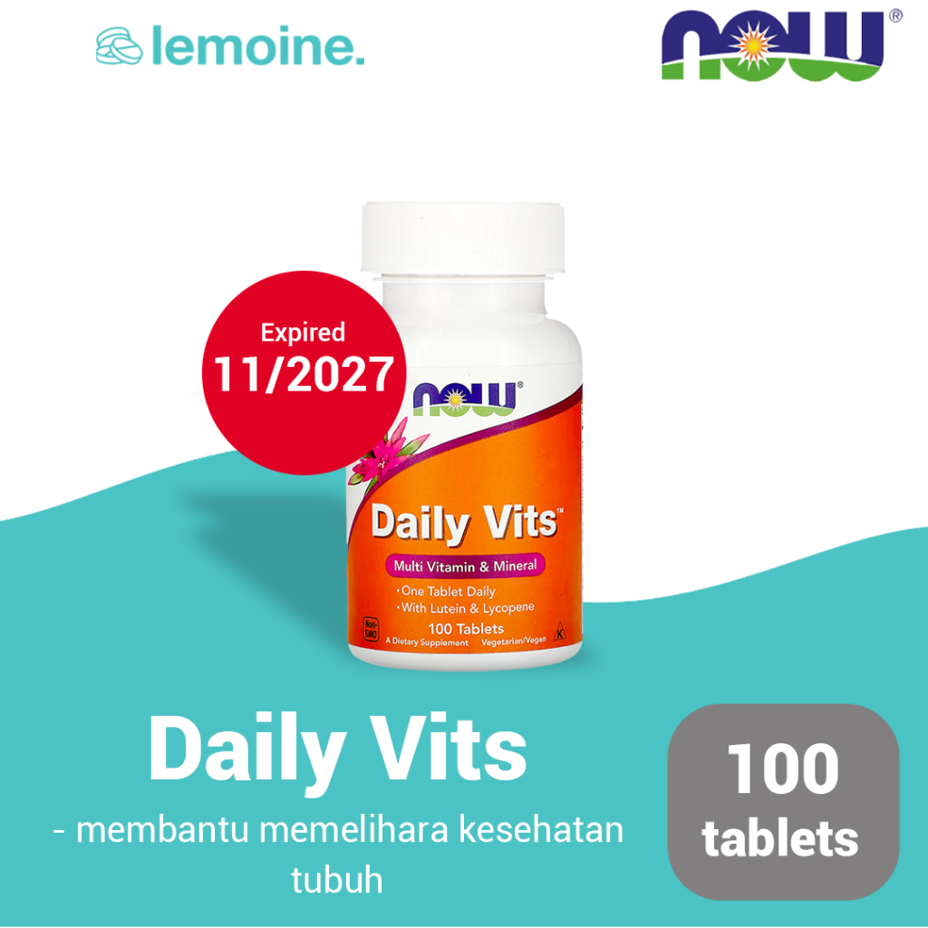Jual Now Daily Vits Multivitamin dan Mineral Lengkap untuk Energi Daya ...