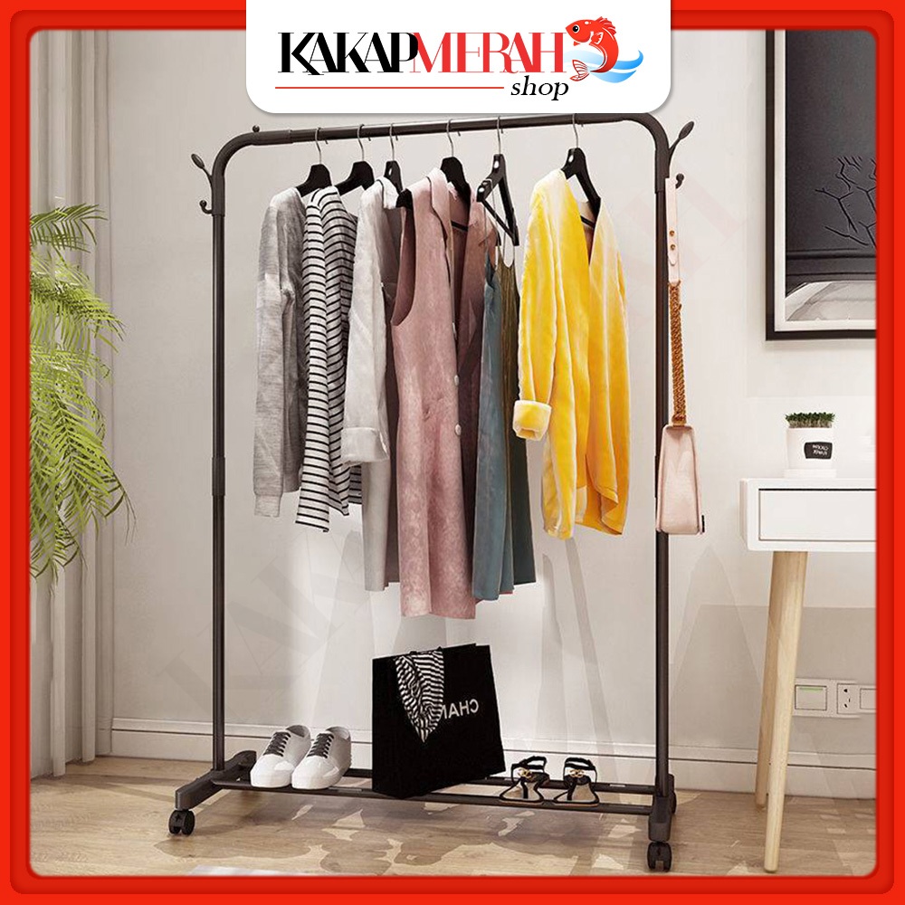 Jual Rak Gantungan Baju Single Terbuka Stand Pakaian Topi Portable ...