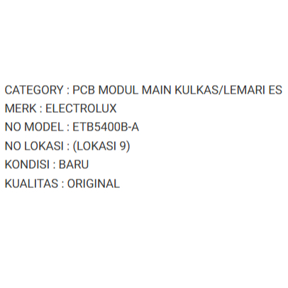 Jual PCB MODUL MAIN KULKAS/LEMARI ES ELECTROLUX ETB5400B-A ORIGINAL (LOKASI 9) | Shopee Indonesia