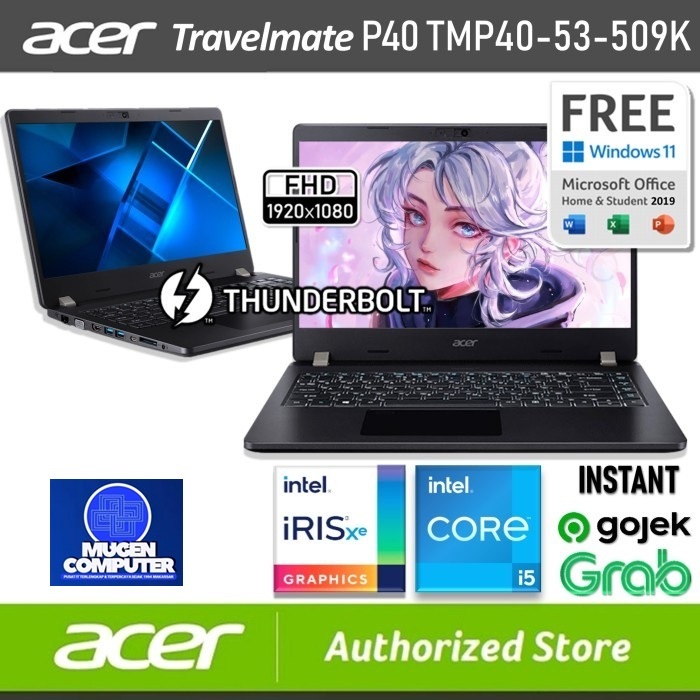 Jual ACER Travelmate P40 TMP40-53-509K intel core i5-1135G7 ram 8GB ssd ...