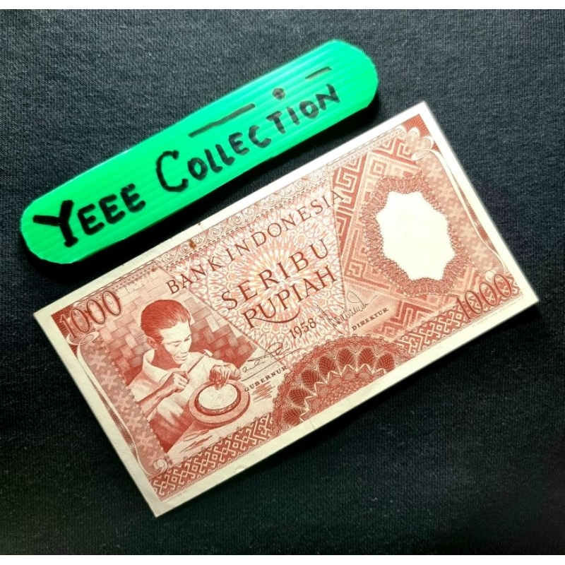 Jual Uang Kertas Kuno Pekerja Merah 1000 Rupiah 1958 - UCZ 13990 ...