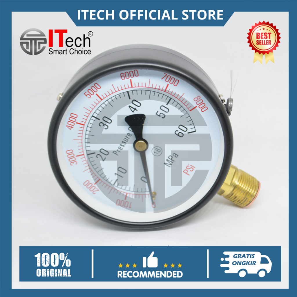 Jual Pressure Gauge Nozzle Tester S60H 60 MPA 8000 PSI Asli ITech ...